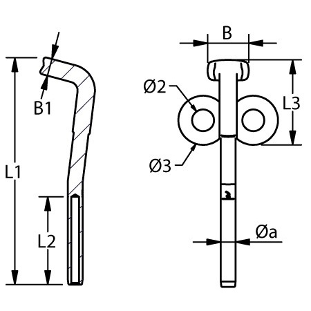 Blue Wave T-Terminal mit seitlichem Auge günstig online kaufen